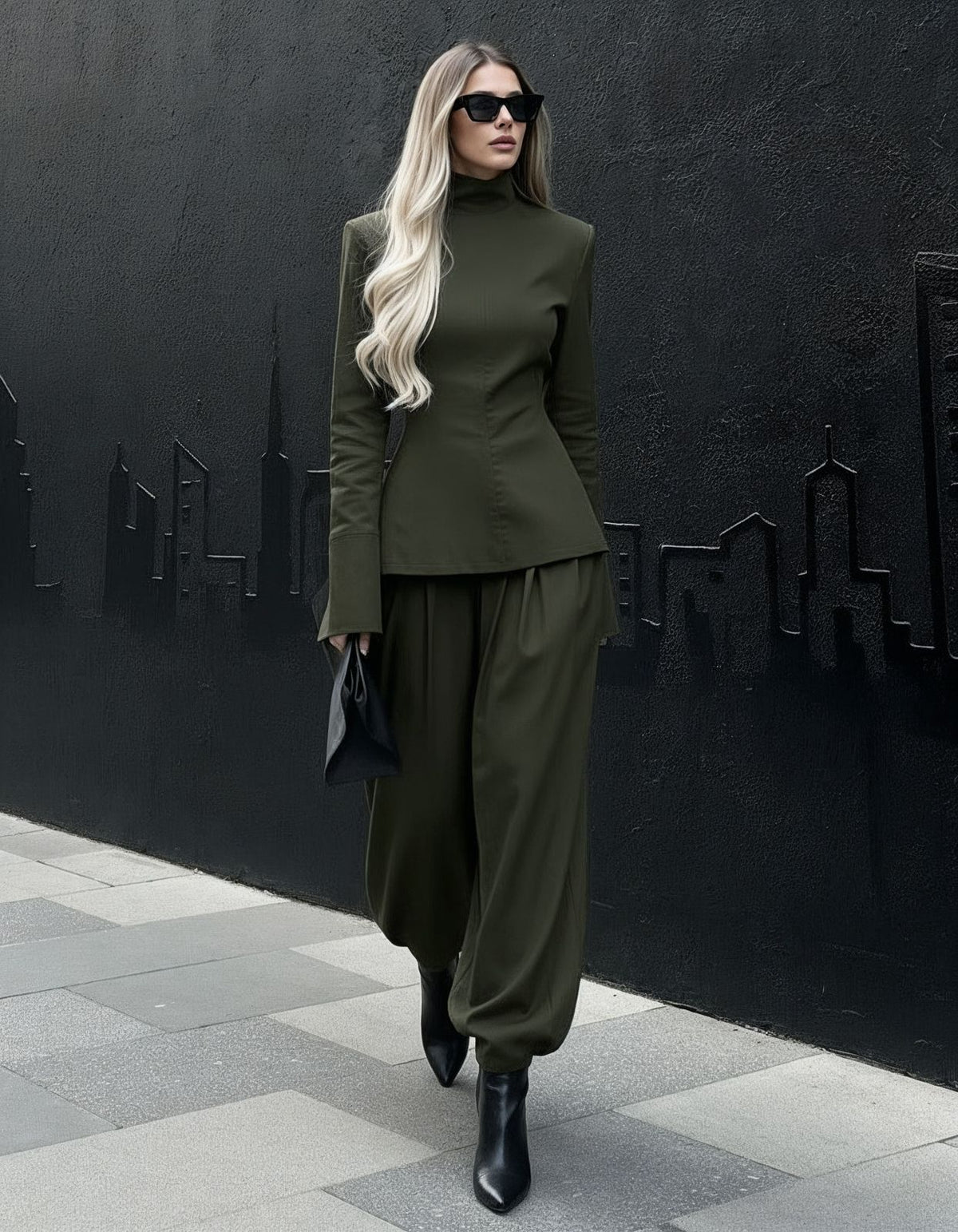 Metropolis Set – Verdigris Luxe Twill Viscose 🌿 – SIMOVSKA